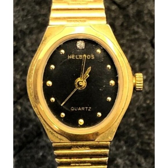 Helbros | Accessories | Vintage Helbros Analog Cocktail Watch Gold Tone ...